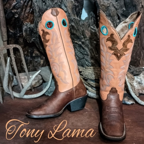 Tony Lama | Shoes | Tony Lama 3r Tall Buckaroo Square Toe Cowboy Boots ...
